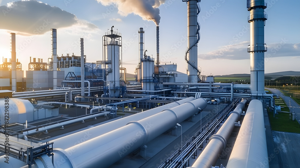 CCS facility at a power plant, illustrating the capture of CO2 ...