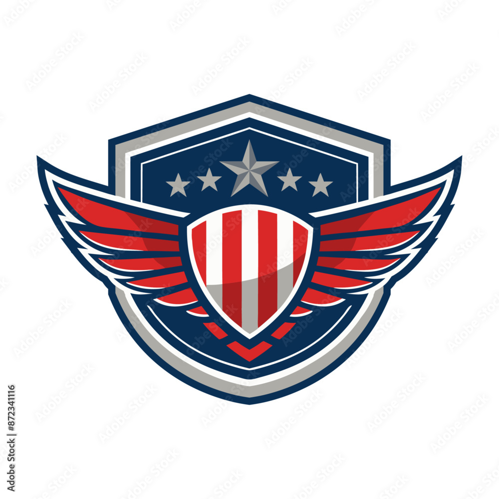 American Flag Emblem Badge Logo Design. Crafting Iconic American Flag ...