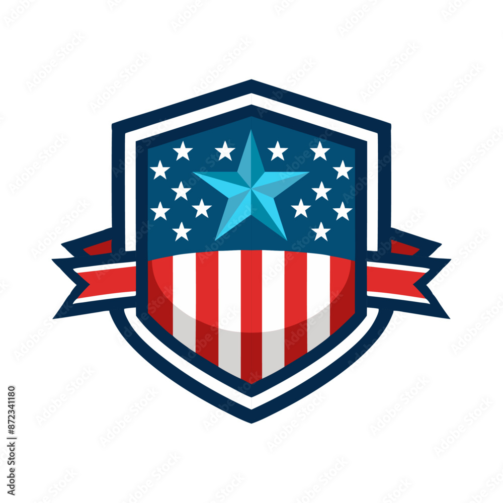 American Flag Emblem Badge Logo Design. Crafting Iconic American Flag ...