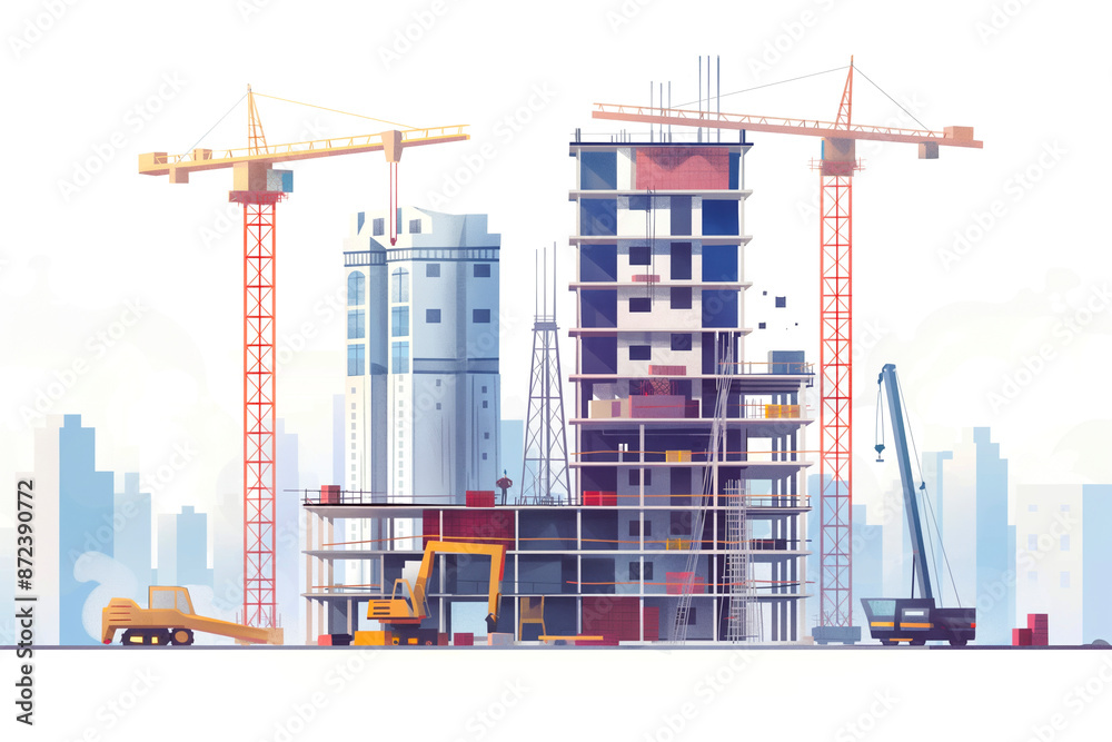 Building under construction industrial development. Architecture and ...