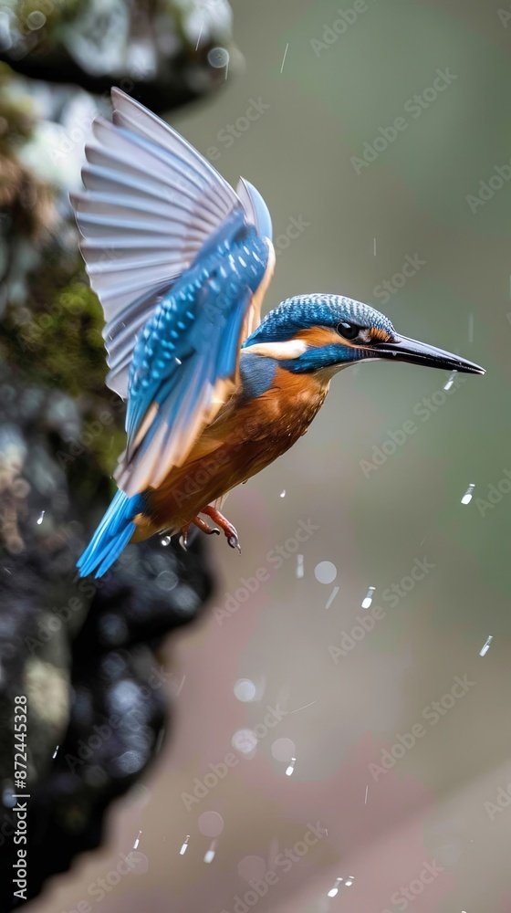This dynamic scene captures the kingfisher's remarkable hunting prowess ...