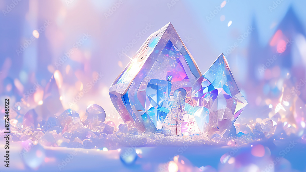 The Crystal House in Dreamland with a Mesmerizing Fantasy of Sparkling ...