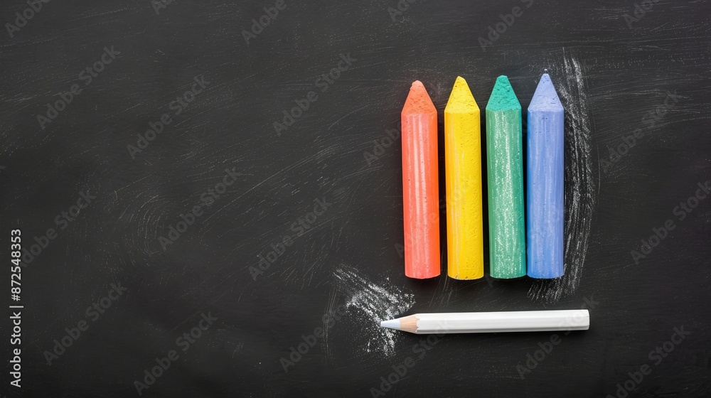 Artistic depiction of a blackboard with motivational quotes written in ...