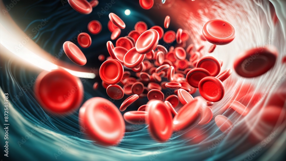Blood cell red 3d background vein flow platelet wave cancer medicine ...
