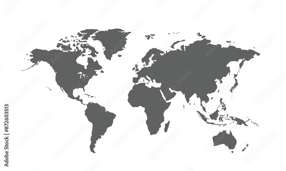 World map isolated on white background. for website layouts, background ...