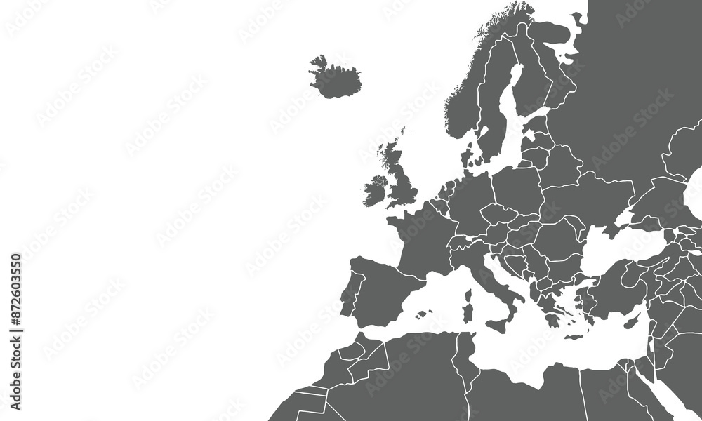 Map of Europe isolated on white background. for website layouts ...