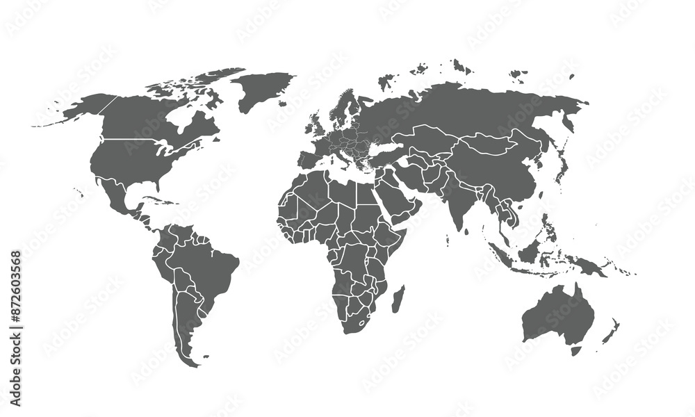 World map isolated on white background. for website layouts, background ...