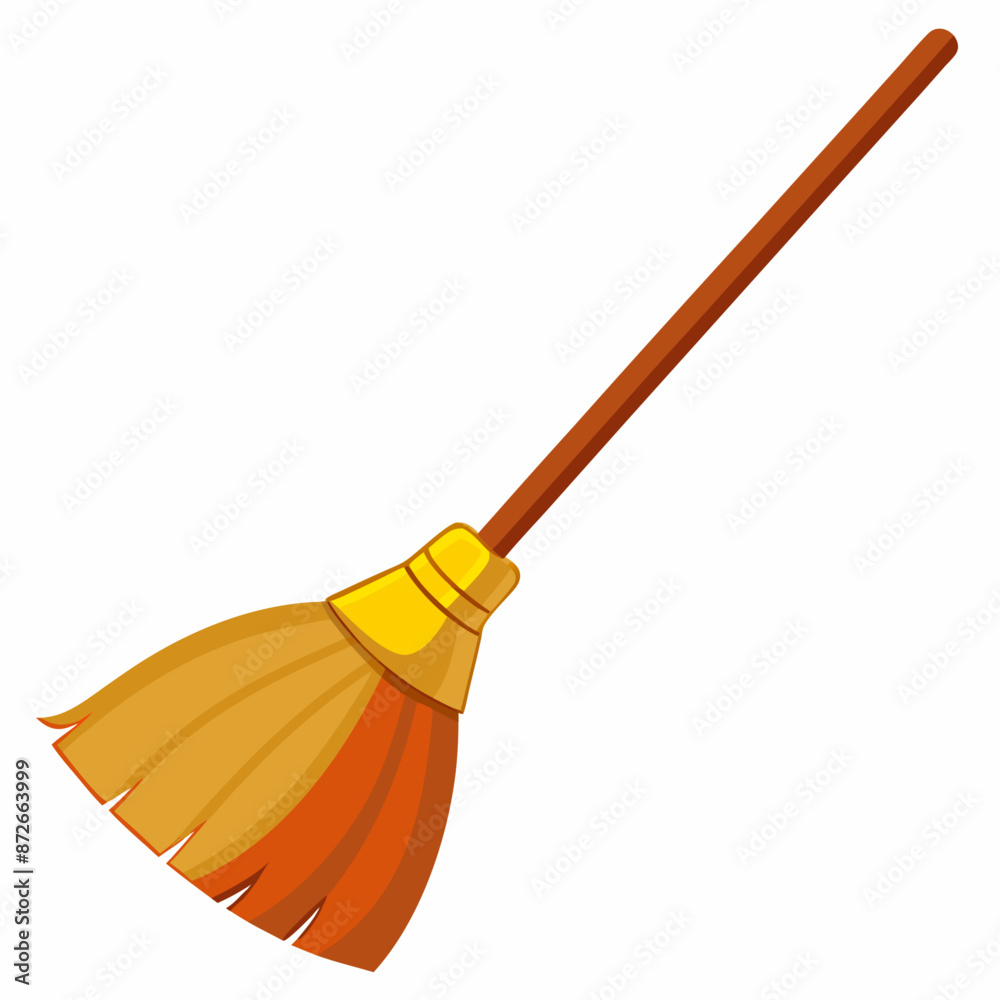 broom clipart cartoon Illustration drawing Stock Vector | Adobe Stock