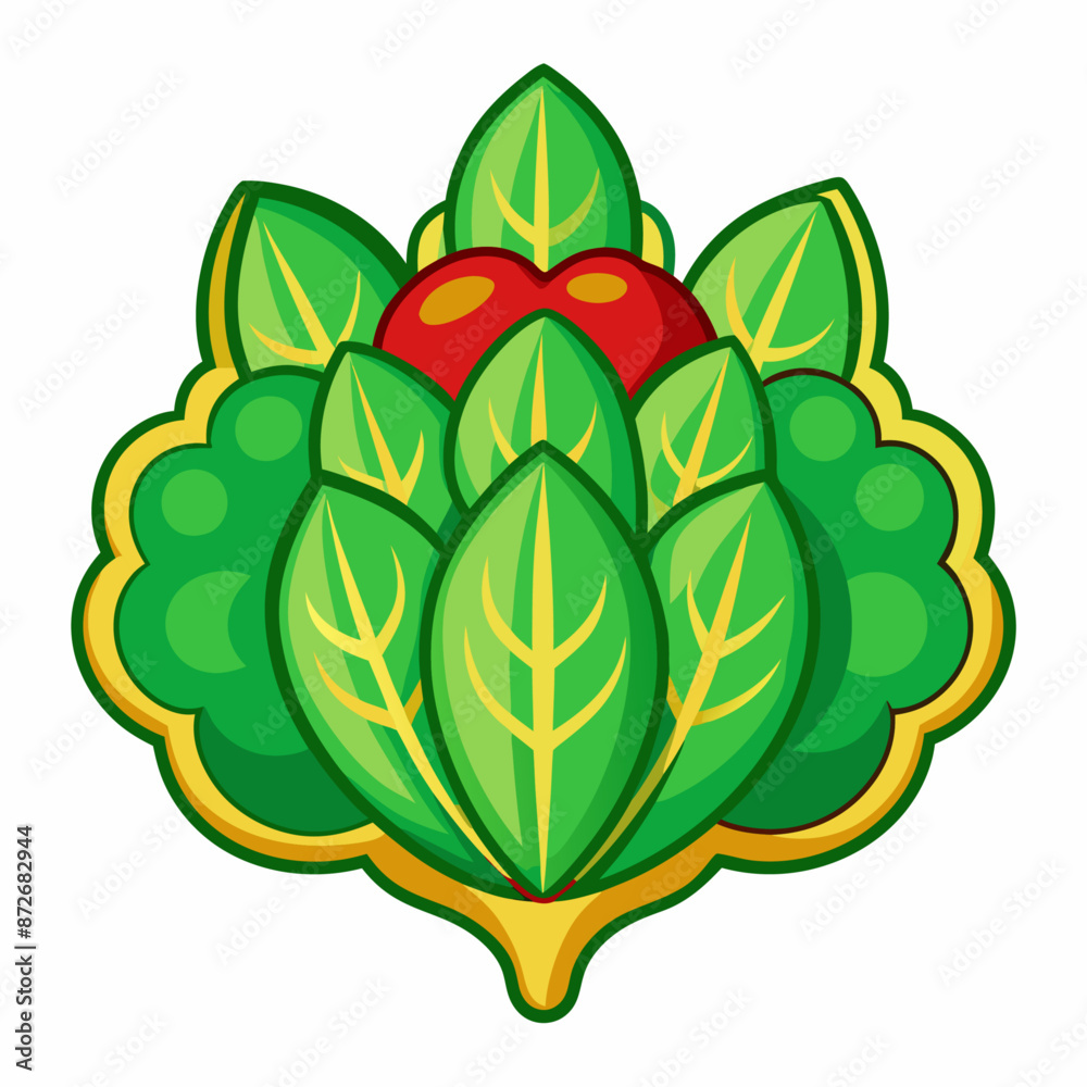 choi sum clipart cartoon Illustration drawing Stock Vector | Adobe Stock