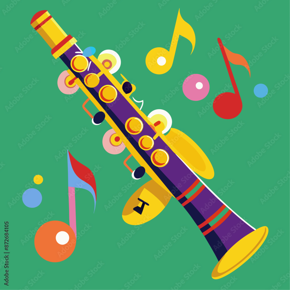 clarinet clipart cartoon Illustration drawing Stock Vector | Adobe Stock