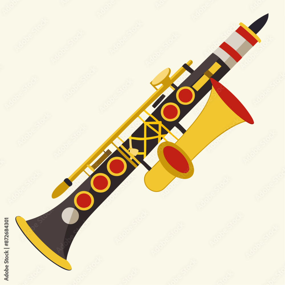 clarinet clipart cartoon Illustration drawing Stock Vector | Adobe Stock
