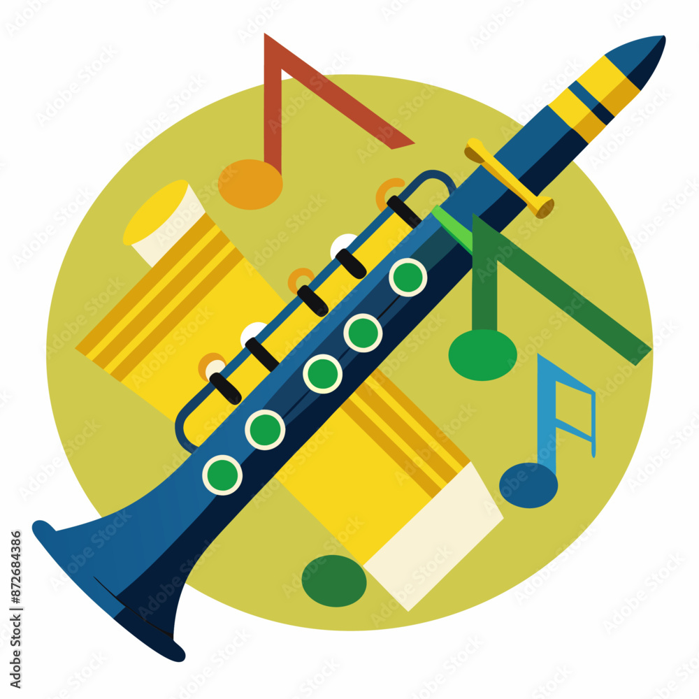 clarinet clipart cartoon Illustration drawing Stock Vector | Adobe Stock