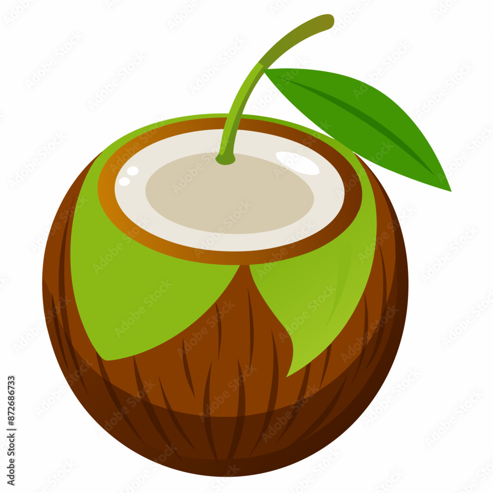 coconut clipart cartoon Illustration drawing Stock Vector | Adobe Stock