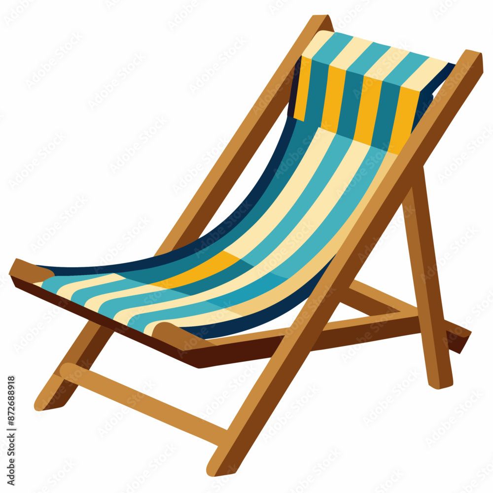 deck chair clipart cartoon Illustration drawing Stock Vector | Adobe Stock