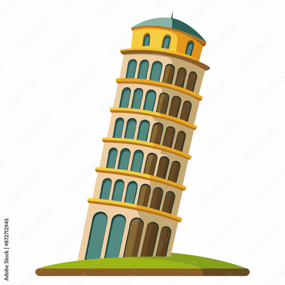 leaning tower clipart cartoon Illustration drawing 素材庫向量圖 | Adobe Stock