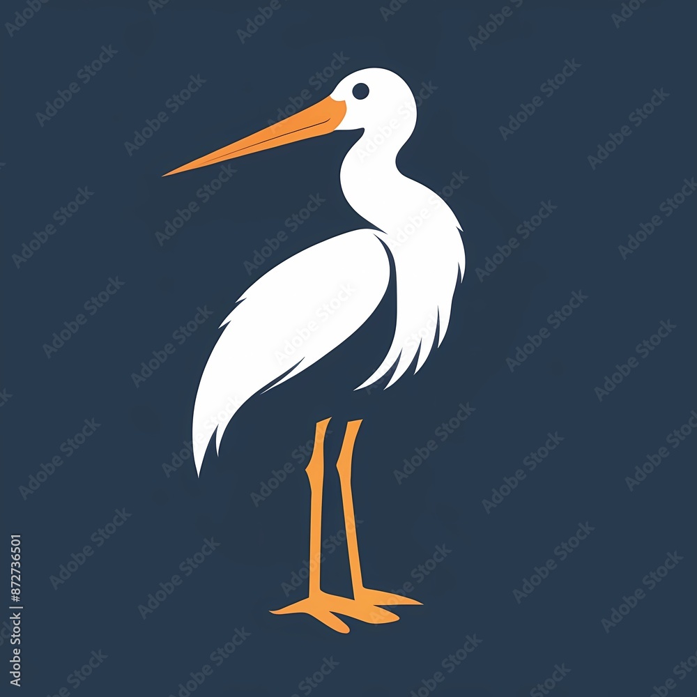 Illustration of a simple stork logo element Ai generated file with best ...