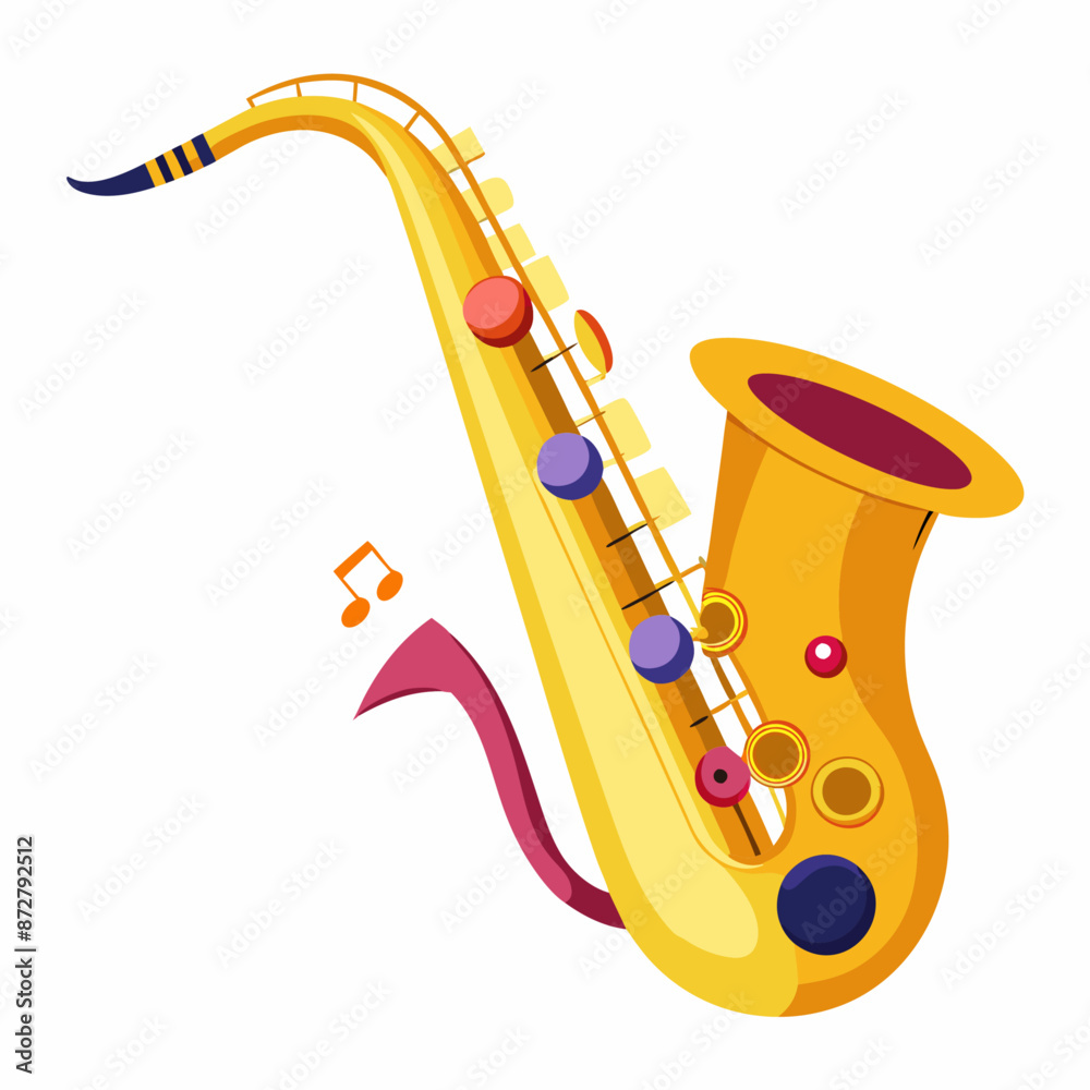 saxophone clipart cartoon Illustration drawing Stock Vector | Adobe Stock