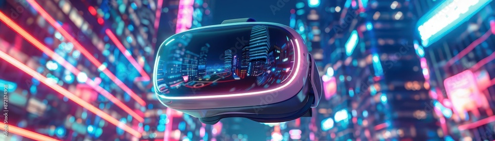 Digital VR tour, exotic destinations, virtual sightseeing, futuristic ...