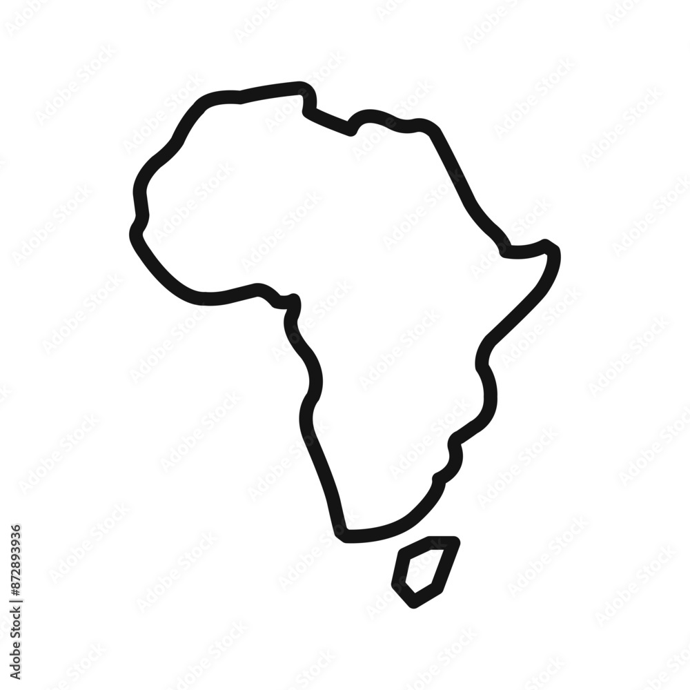 africa map icon linear vector graphics sign Stock Vector | Adobe Stock