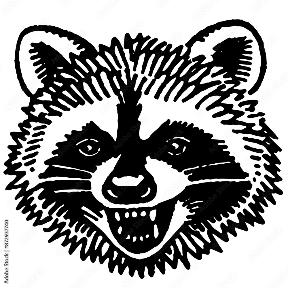 Raccoon head SVG vector transparent background PNG clipart Stock Vector ...