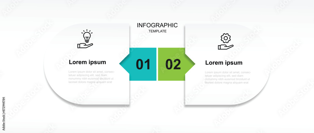 2 step process template infographic vector element Stock Vector | Adobe ...