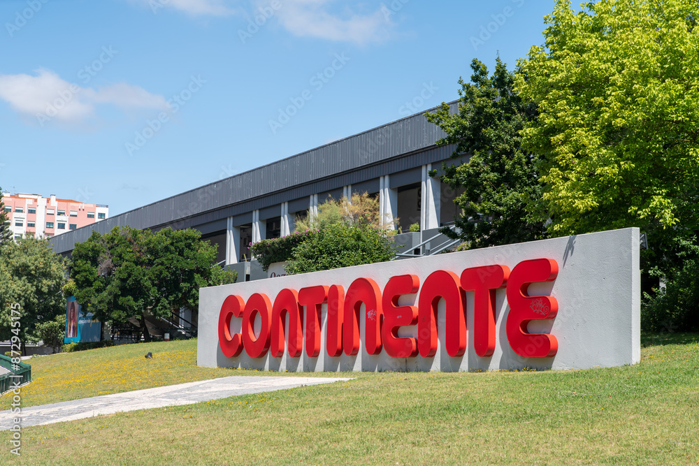 Portugal Lisbon -1 July 2024 . Continente supermarket . Continente is a ...