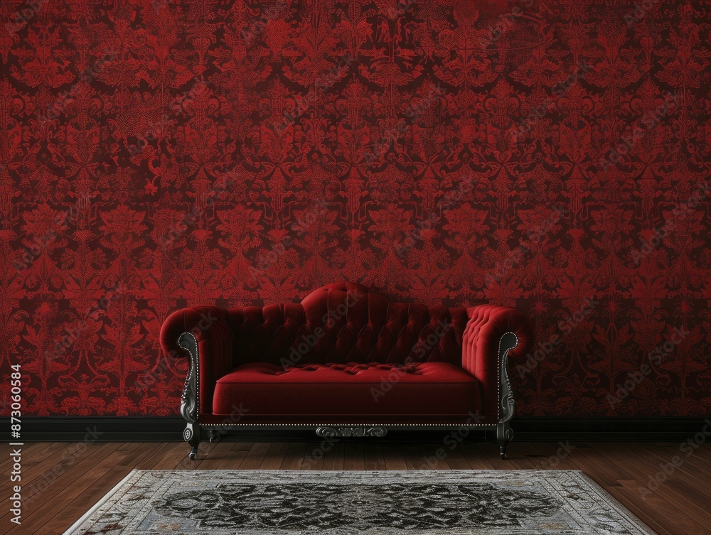 Red wallpaper design with bold patterns, perfect for enhancing ...