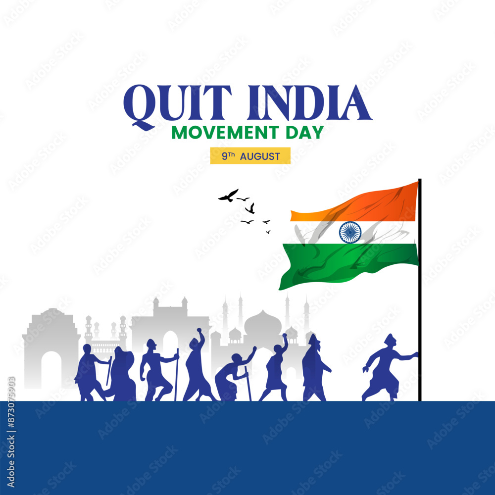 Quit India Movement Anniversary or August Kranti Din vector ...