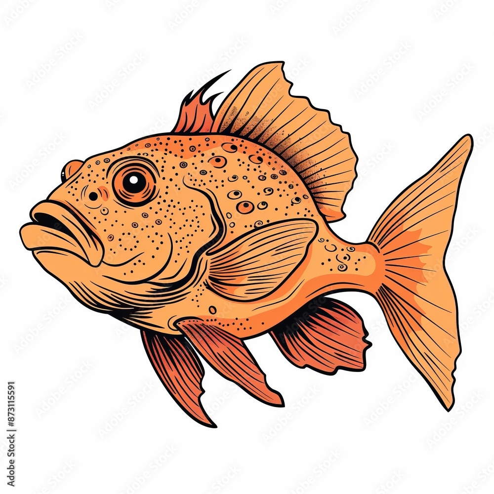 Fishing trophy predator fish pictogram with walleye or yellow pike ...