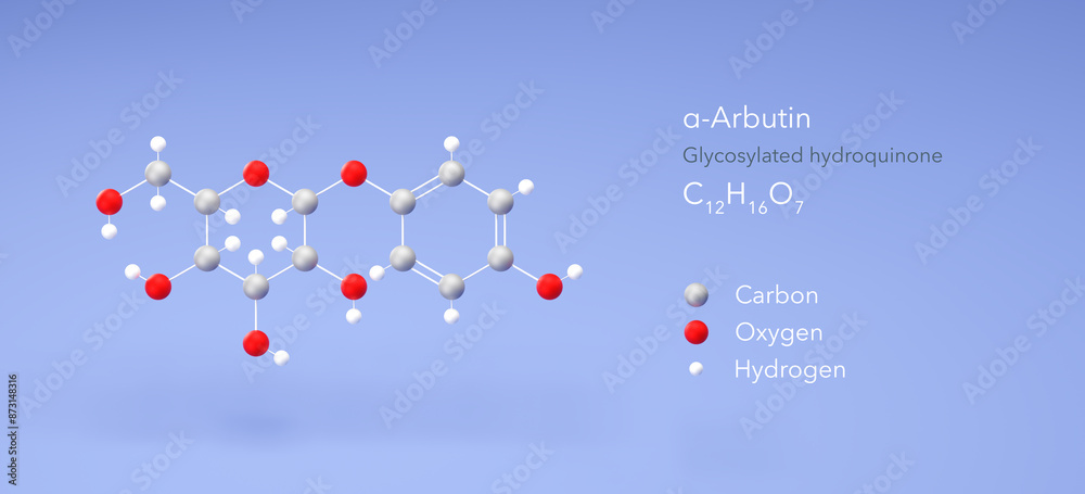 alpha-arbutin molecule, molecular structure, arbutin, 3d model ...