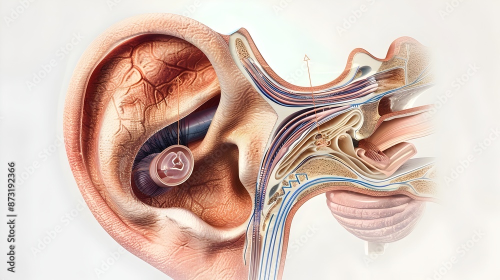 Cross-section Diagram of the Human Ear Anatomy Stock Illustration ...