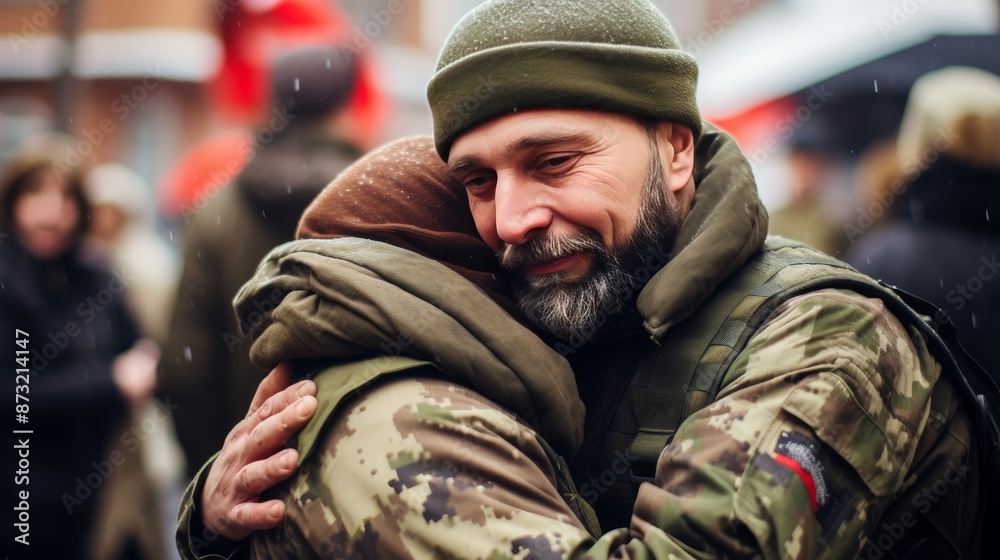 Emotional farewell as crowd says goodbye to military at station, each ...