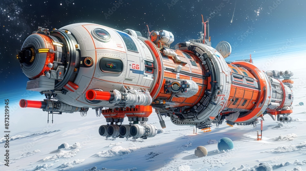 Conceptual design of a futuristic space station with modular habitats ...