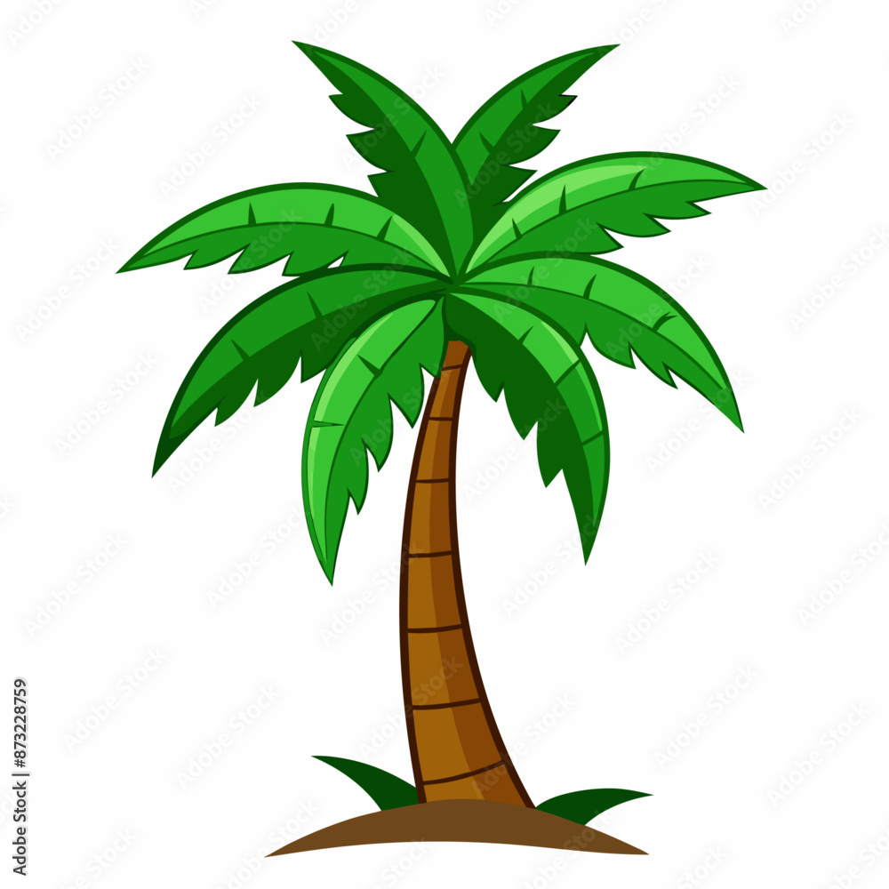 palm tree clipart cartoon Illustration drawing Stock Vector | Adobe Stock