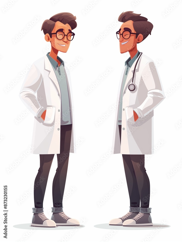 Research Scientist male, Full body character, Vector illustration, Clip ...