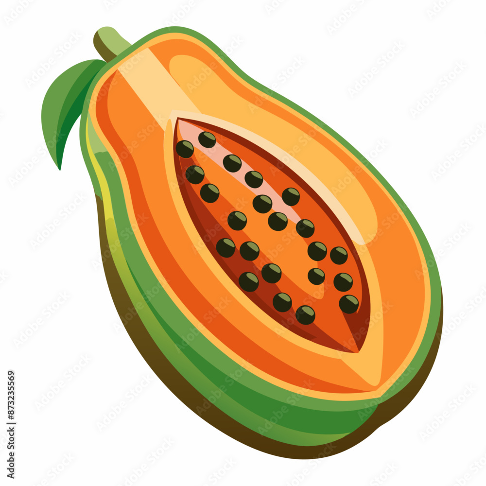 papaya clipart cartoon Illustration drawing Stock Vector | Adobe Stock