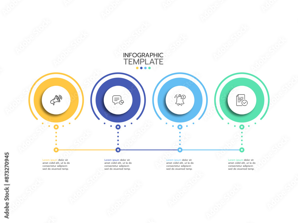 Infographic 4 step timeline journey, Timeline flat simple infographics ...