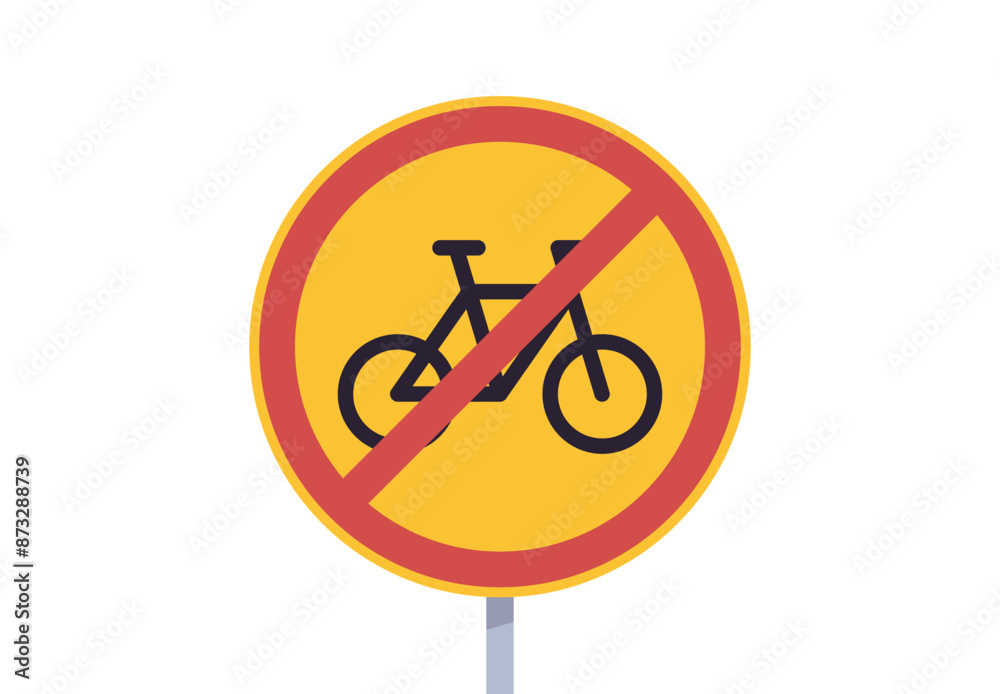 There is no bike cycle ban sign and no bicycle parking forbidden area, prohibited symbol ...