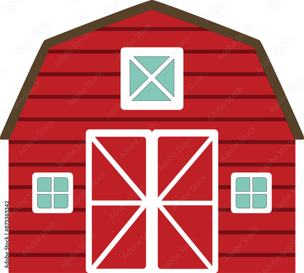 Red Barn SVG Cut File for Cricut and Silhouette, EPS Vector, DXF , PNG ...