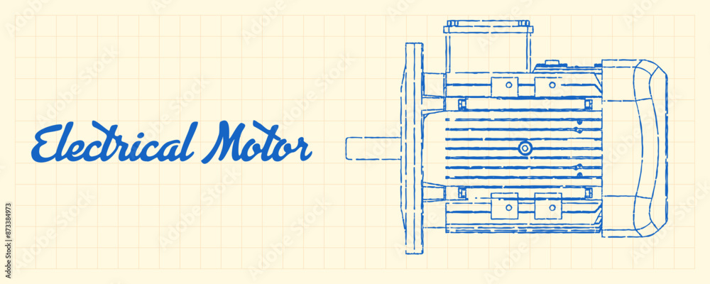 Electrical motor drawing. It can be used to illustrate the ideas ...