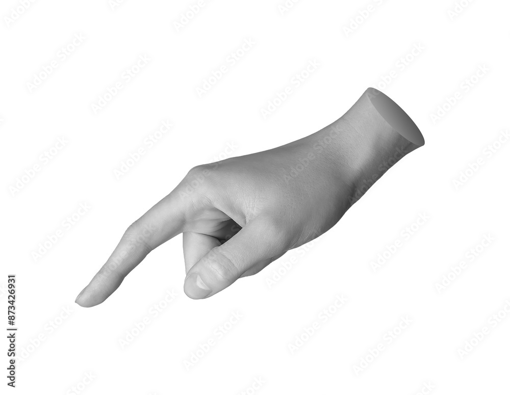 Finger pointing, indicating, tapping, pressing button, click gesture ...