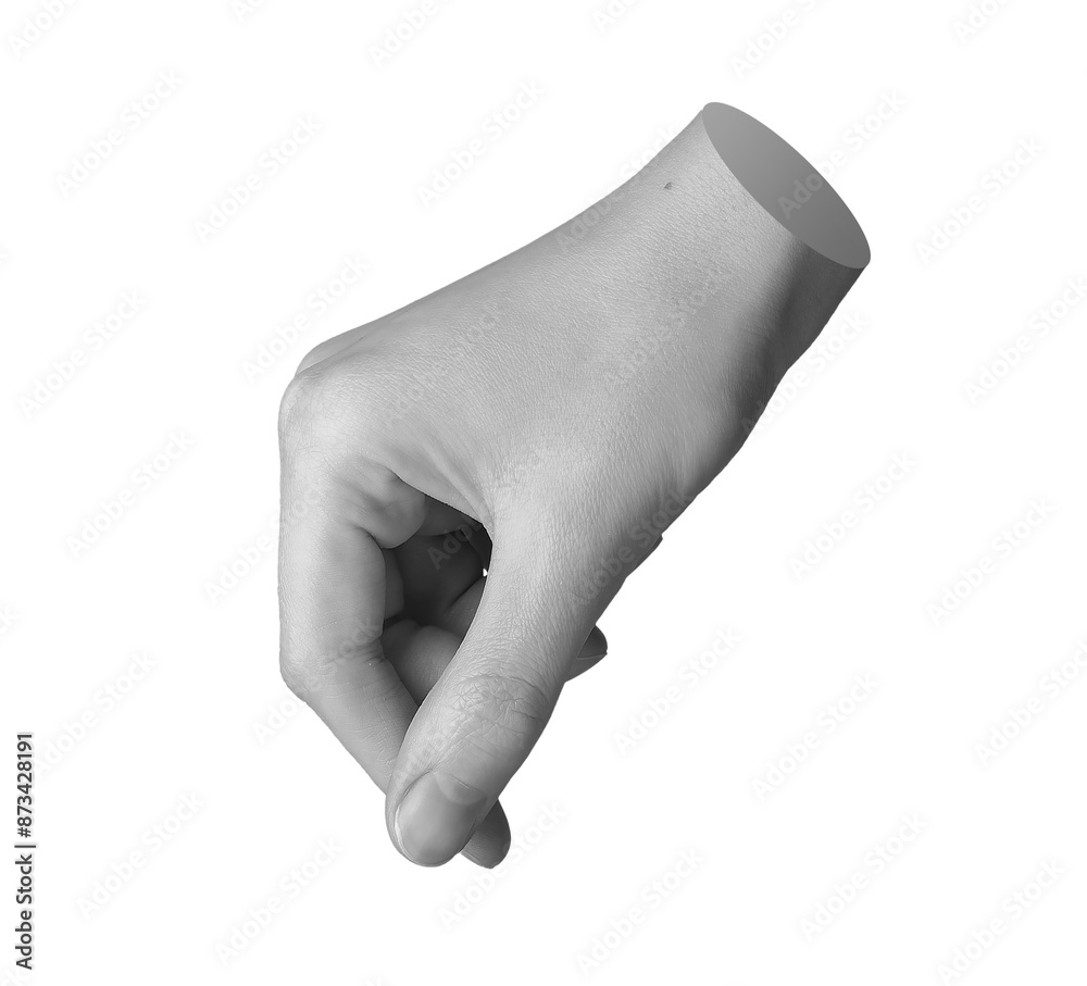 Pinch gesture, salting, adding final touch, hand sign isolated on white ...