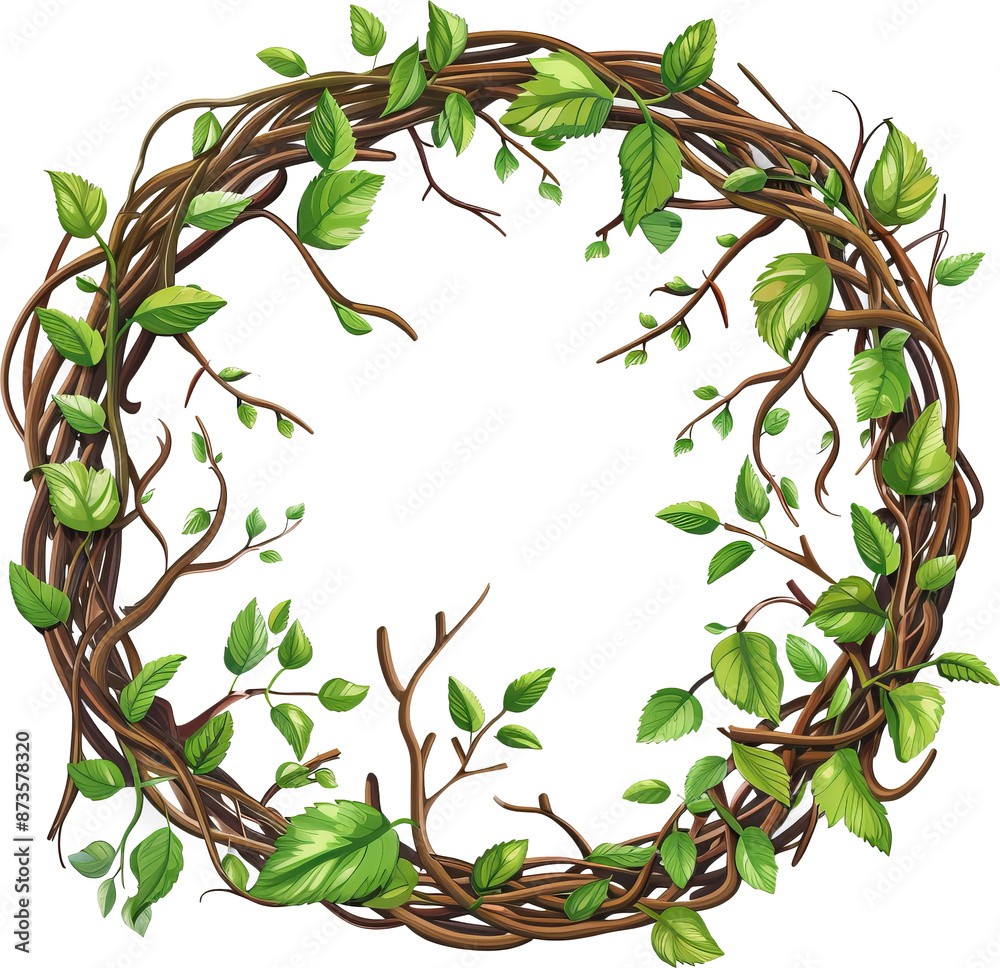 Leaf vine circle isolated on transparent background. PNG Stock ...