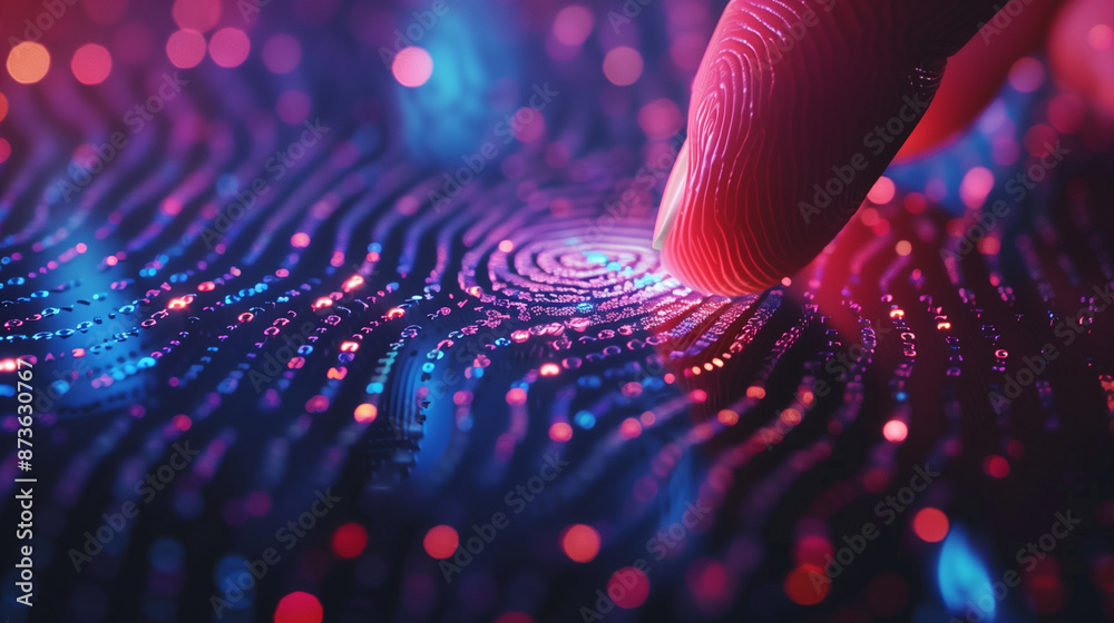 digital data protection cyber security with fingerprint biometric ...