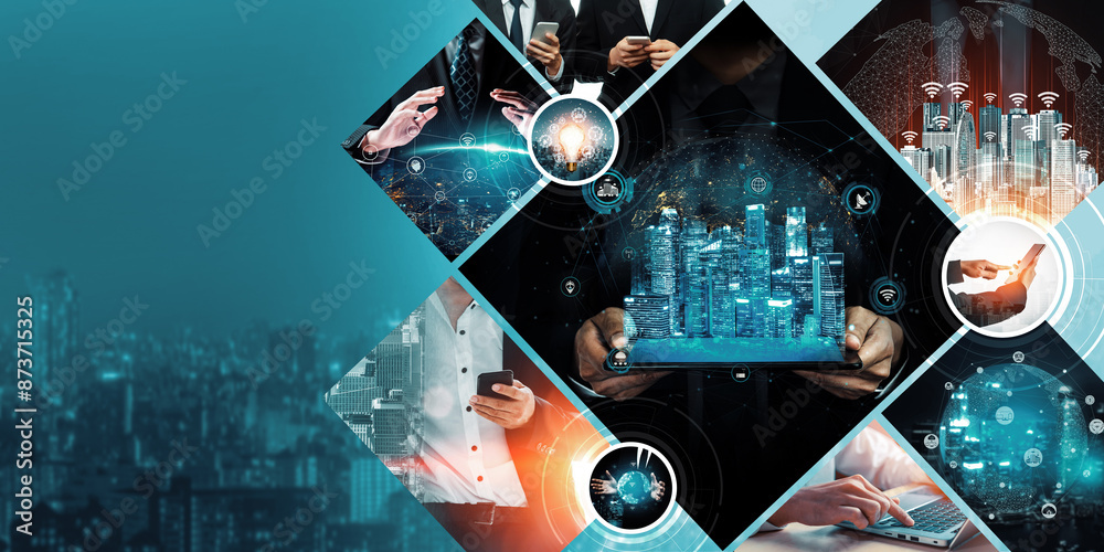 Communication technology , smart connection IOT and people network ...