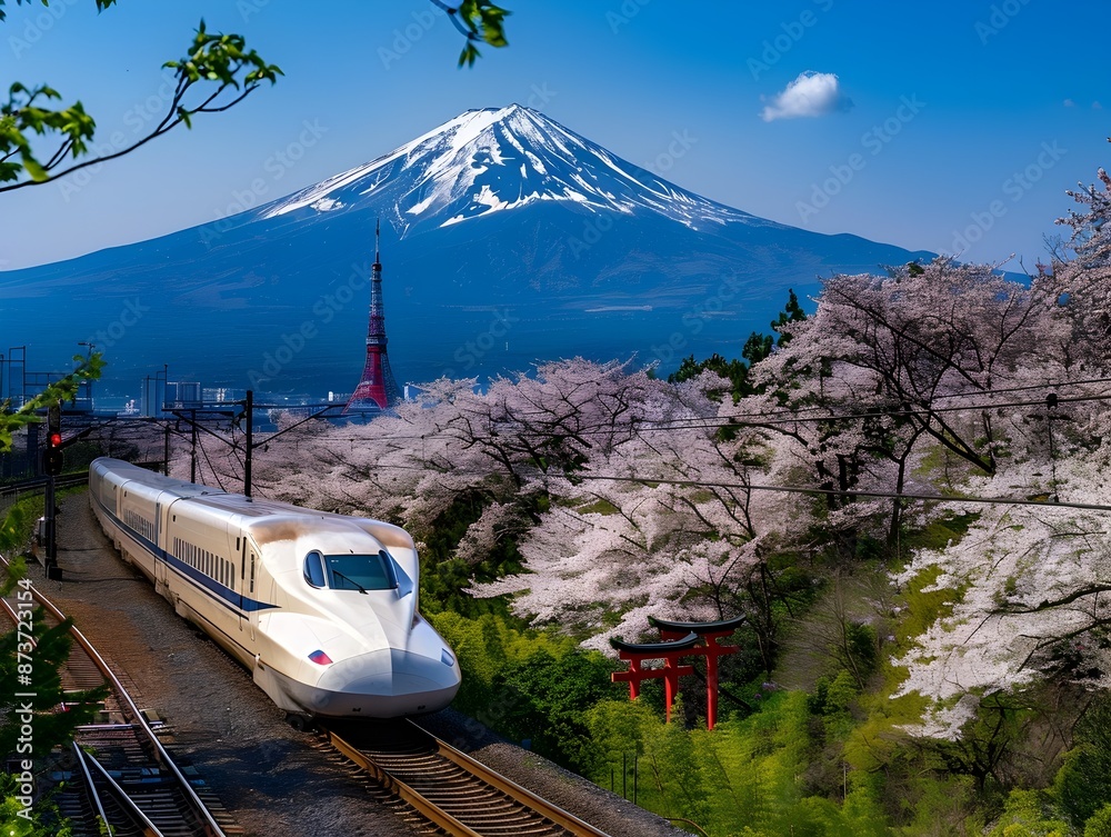 High Speed Bullet Train Passes Through Japan s Iconic Cherry Blossom ...