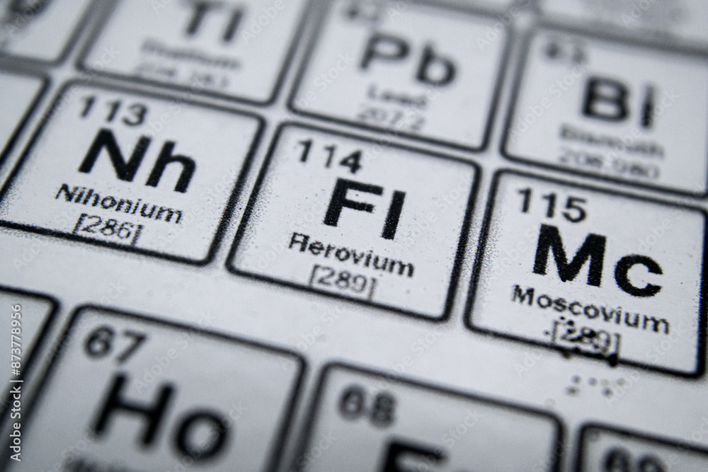 periodic table of element flerovium Stock Photo | Adobe Stock