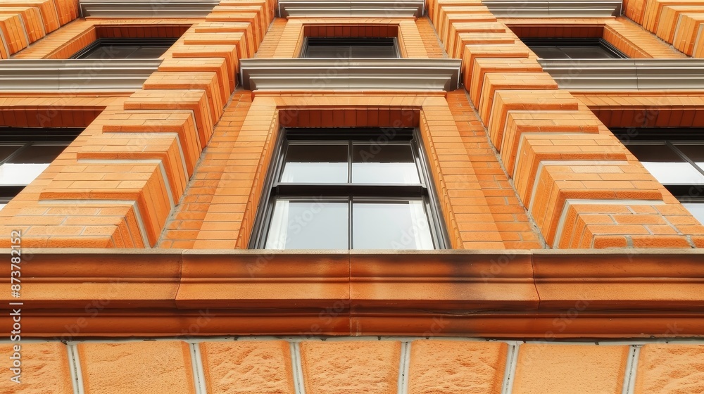Masonry exterior of a historical building, highlighting the detailed ...