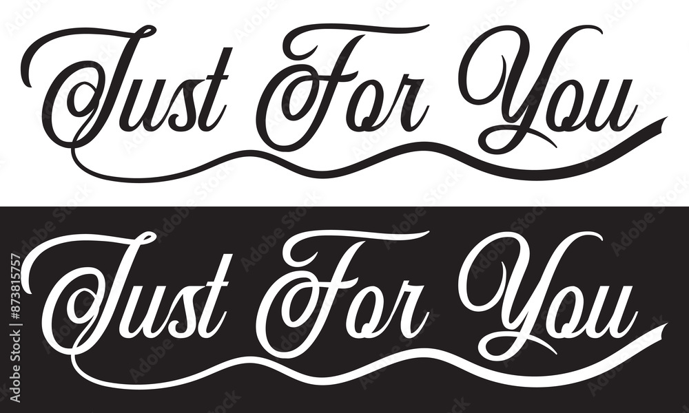 Just for you one line continuous text. Short phrase love banner concept ...
