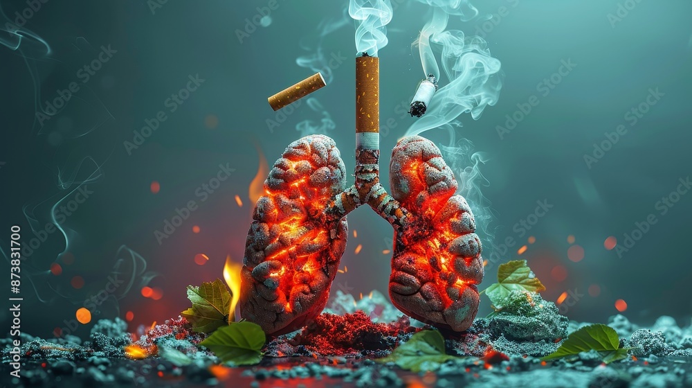 Eye-catching World No Tobacco Day poster with a prohibition symbol and ...